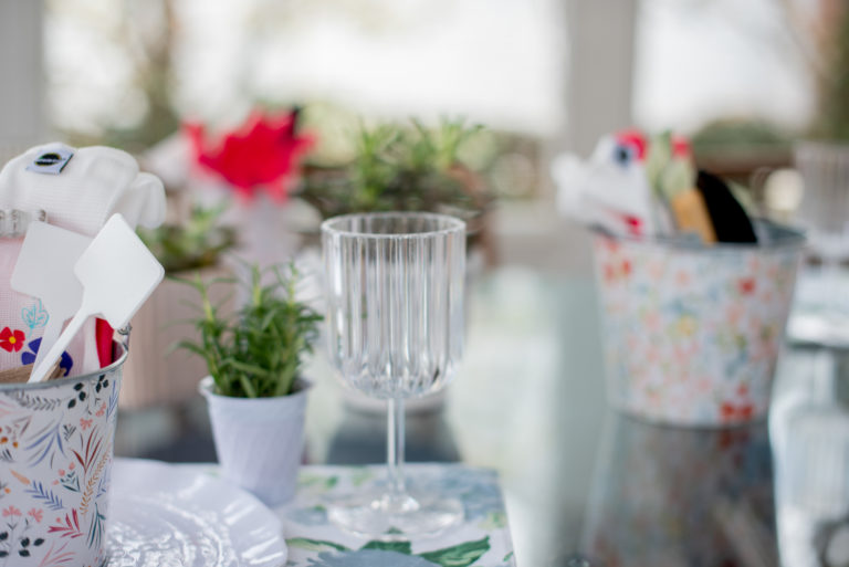 Whimsical Garden Party Tablescape Featuring Unique Favor Ideas
