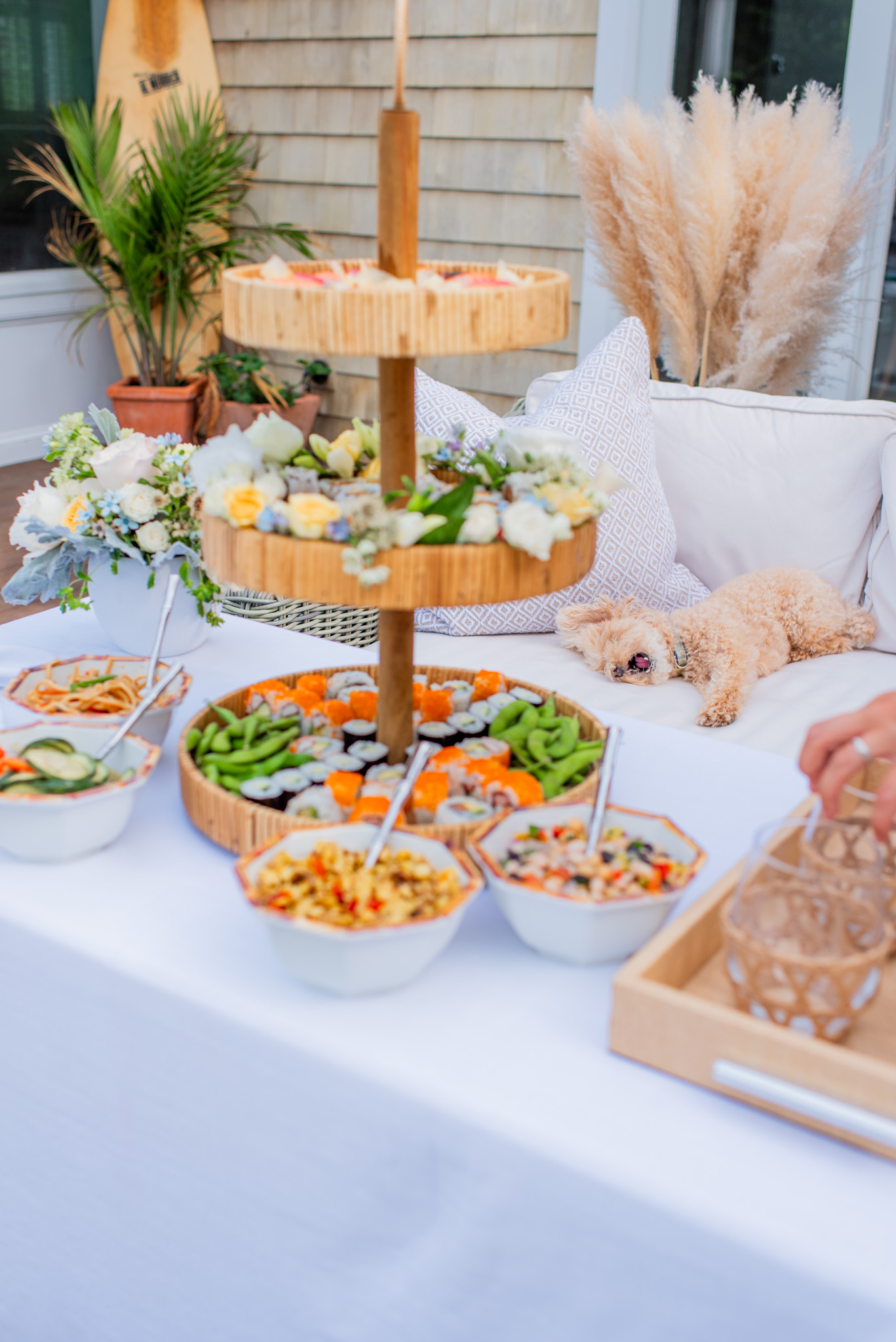Summer Sushi Party Featuring a Floral Sushi Tower! - Life on Phillips Lane
