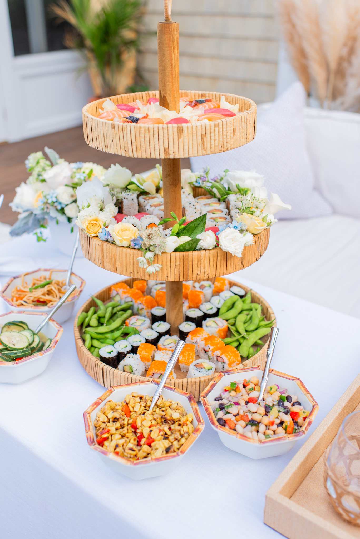 Summer Sushi Party Featuring a Floral Sushi Tower! - Life on Phillips Lane