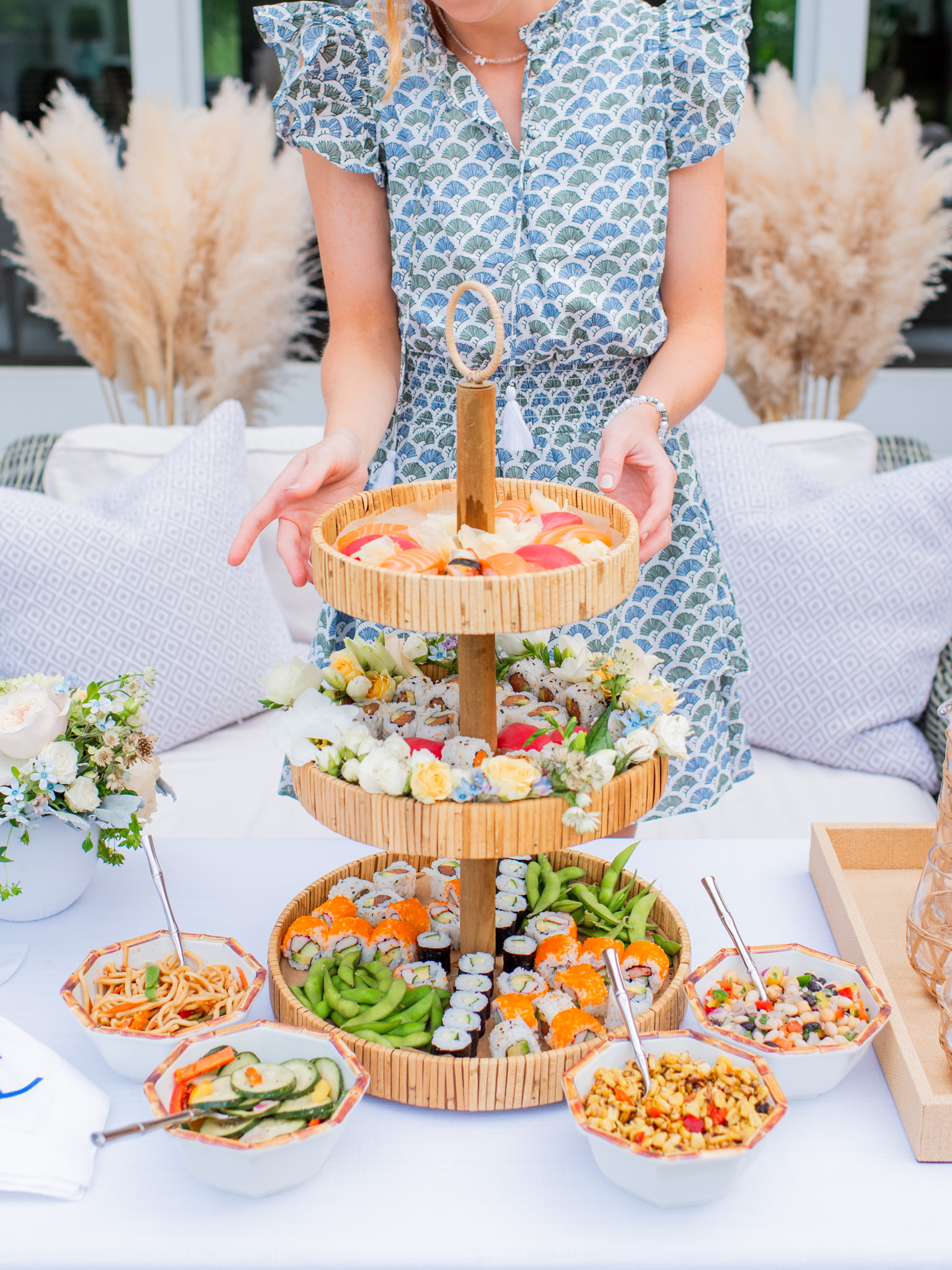 Summer Sushi Party Featuring a Floral Sushi Tower! - Life on Phillips Lane