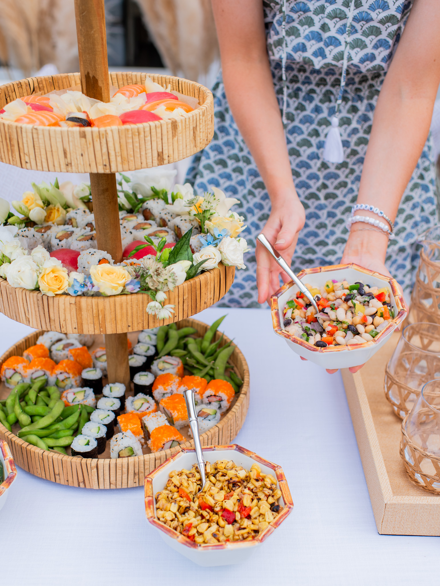 Summer Sushi Party Featuring a Floral Sushi Tower! - Life on Phillips Lane